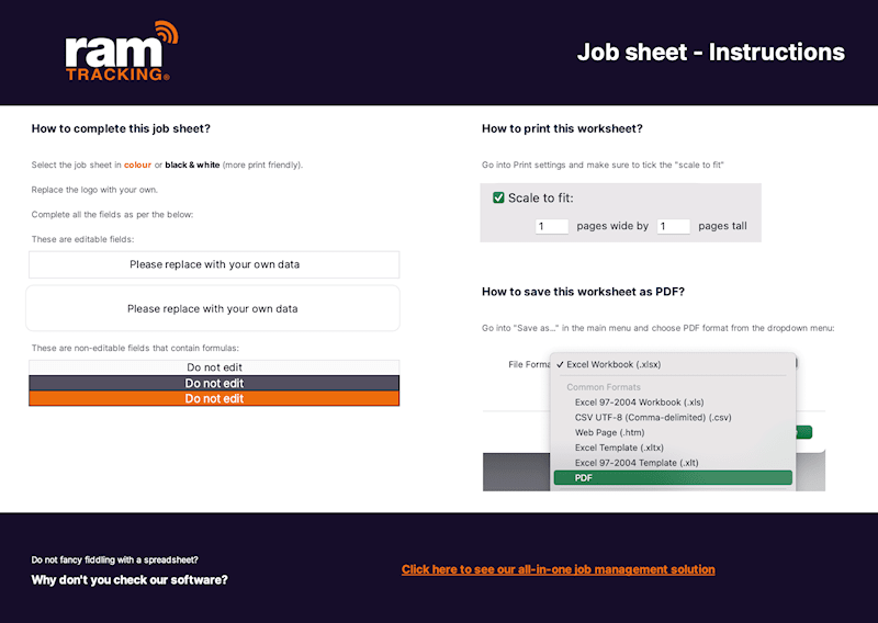 Job Sheets Template for Field Services | Free Template & Software Tools